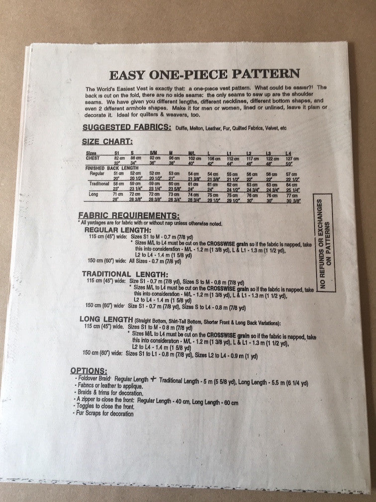 #115 ADULT WORLD'S EASIEST VEST – MacPhee WorkShop