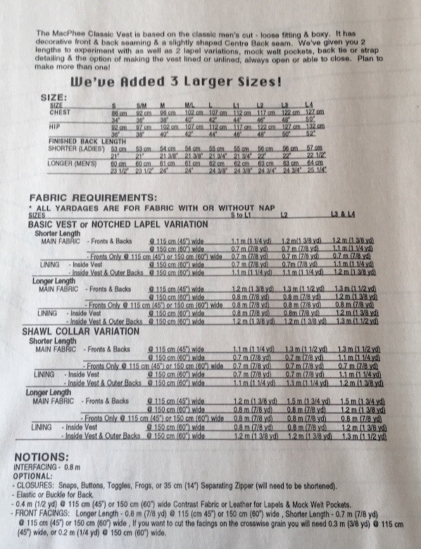 #120 CLASSIC VEST ADULT – MacPhee WorkShop