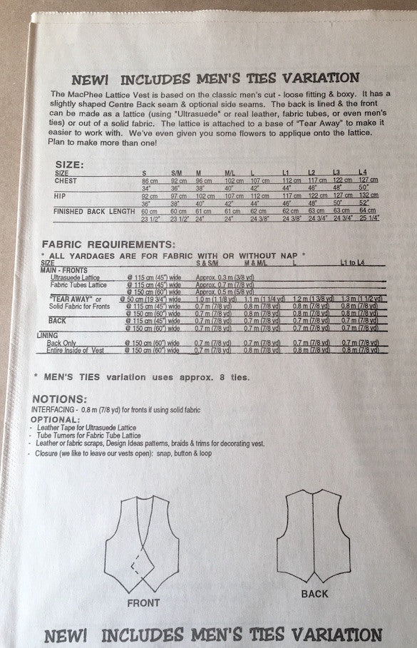 #122 LATTICE VEST – MacPhee WorkShop