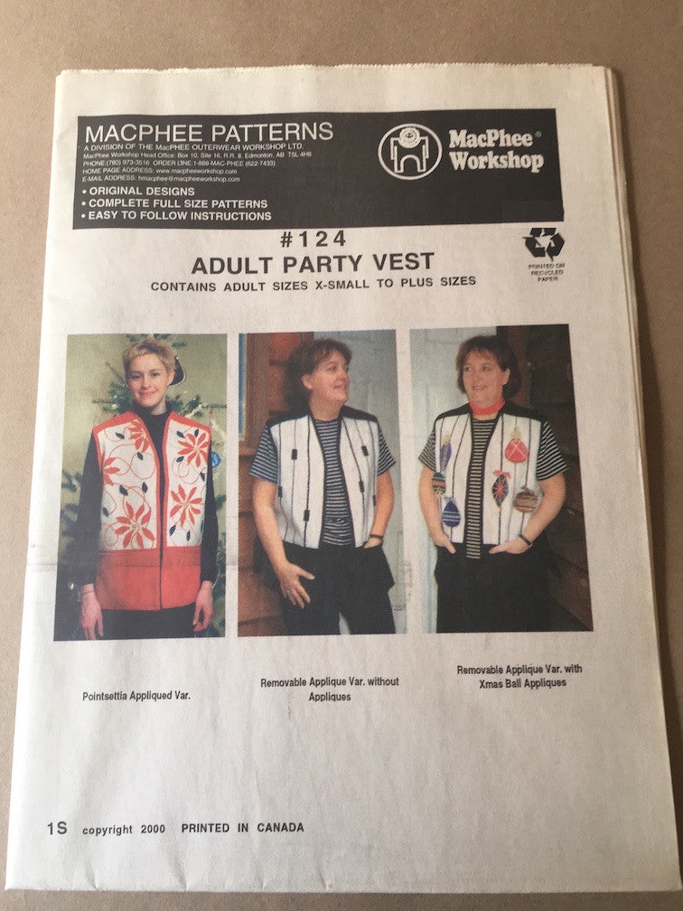 #124 ADULT PARTY VEST – MacPhee WorkShop