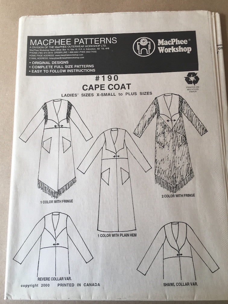 #190 CAPE COAT – MacPhee WorkShop