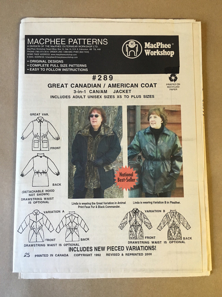 #289 GREAT CANADIAN/ AMERICAN COAT – MacPhee WorkShop