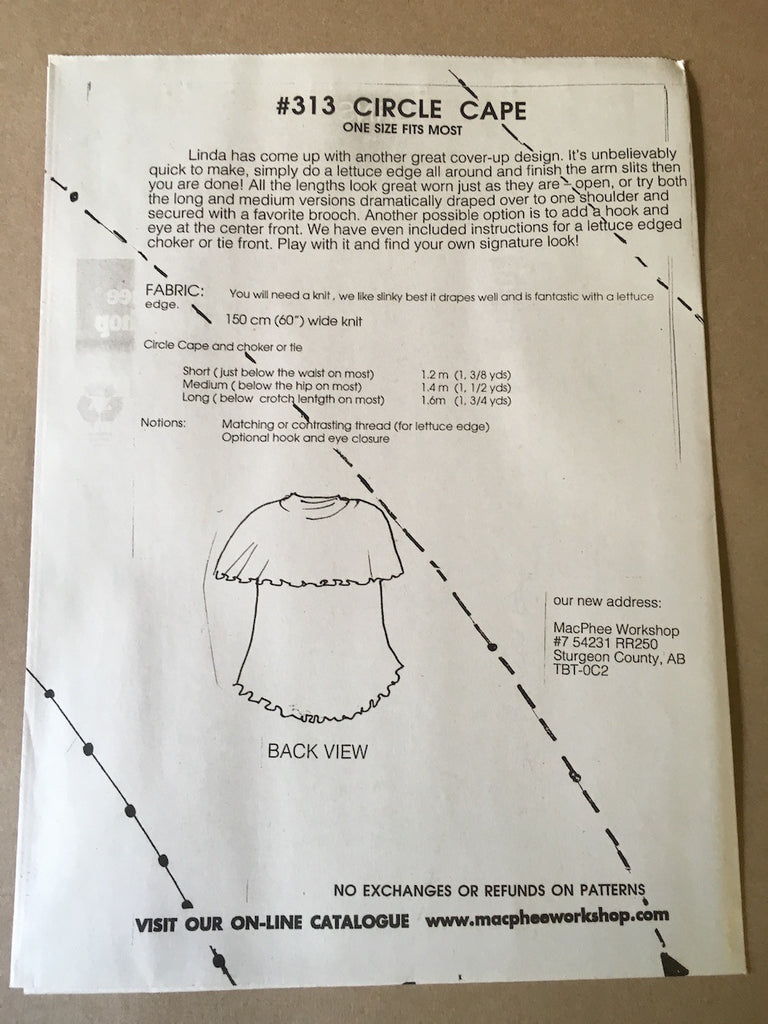 #313 CIRCLE CAPE – MacPhee WorkShop