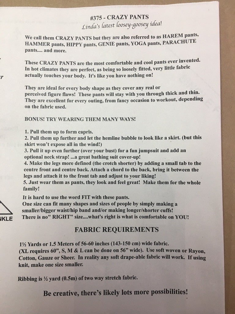 #375 CRAZY PANTS – MacPhee WorkShop