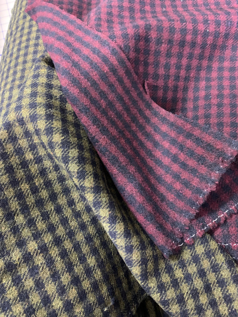 Plaid Melton -Burgundy checks – MacPhee WorkShop
