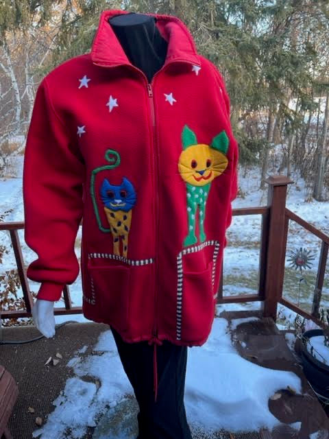 Red Crazy Cats Fleece Jacket – MacPhee WorkShop