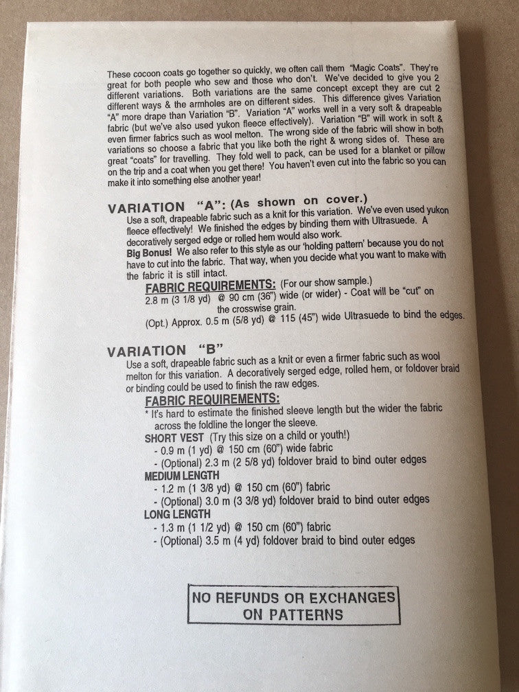 #151 COCOON COATS – MacPhee WorkShop