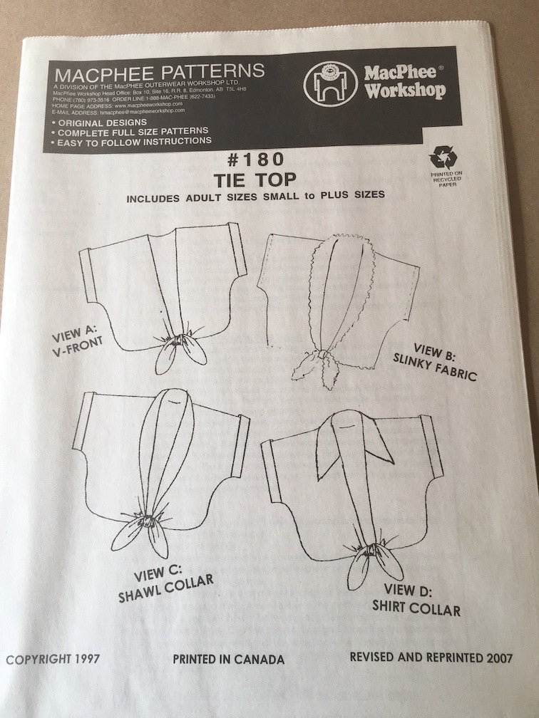 #180 TIE TOP – MacPhee WorkShop