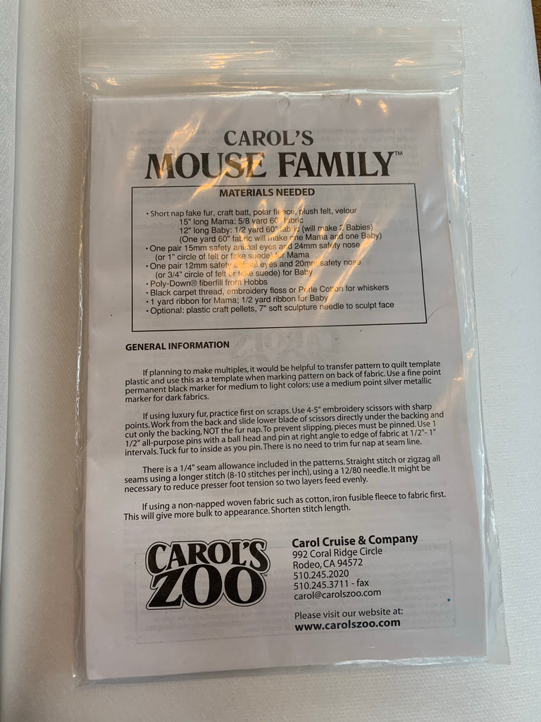 Carol's Zoo MOUSE FAMILY – MacPhee WorkShop