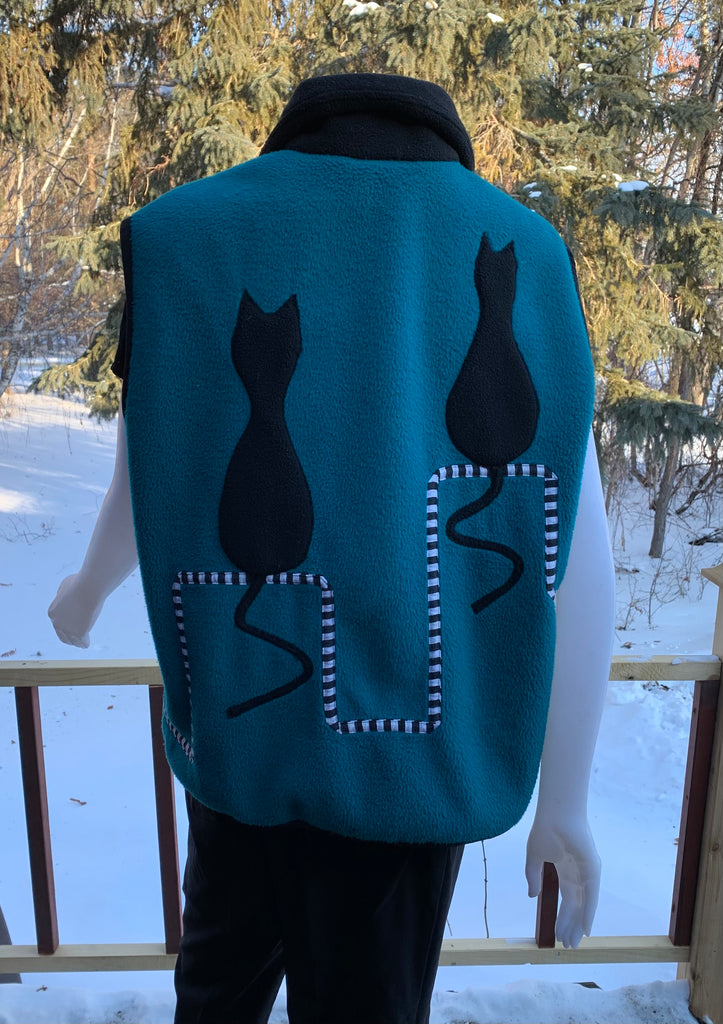 SOLD Sitting Cats Fleece Vest Jade – MacPhee WorkShop